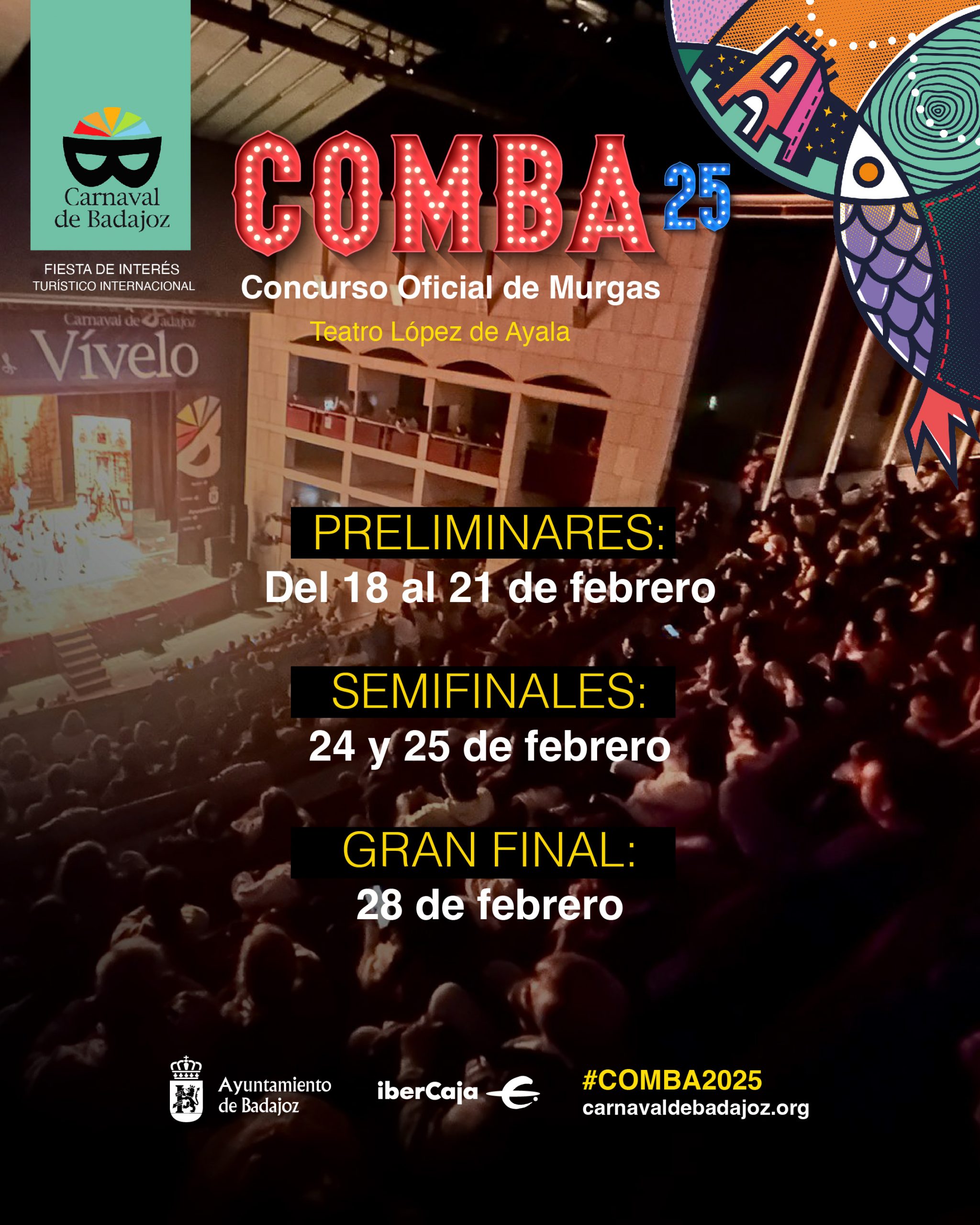 Concurso Oficial de Murgas COMBA 2025 – Carnaval de Badajoz